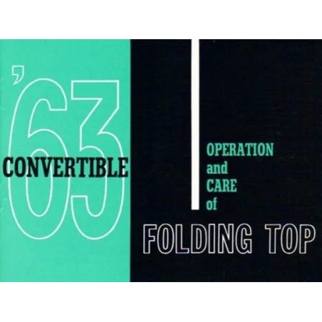 NEW 1963 CONVERTIBLE TOP BOOKLET